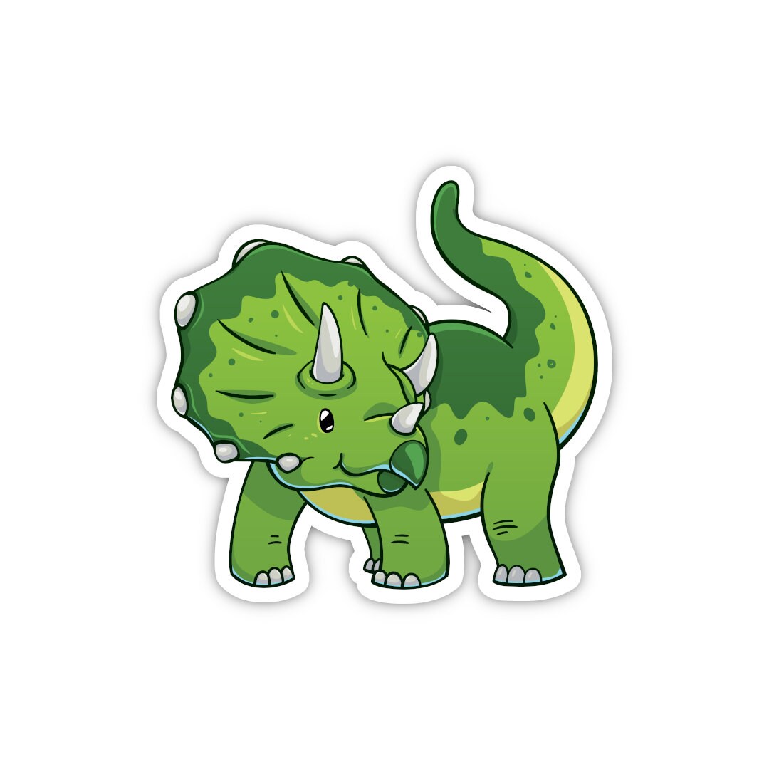 Triceratops Sticker, Dinosaur Vinyl Stickers, Waterproof Stickers, Dino ...