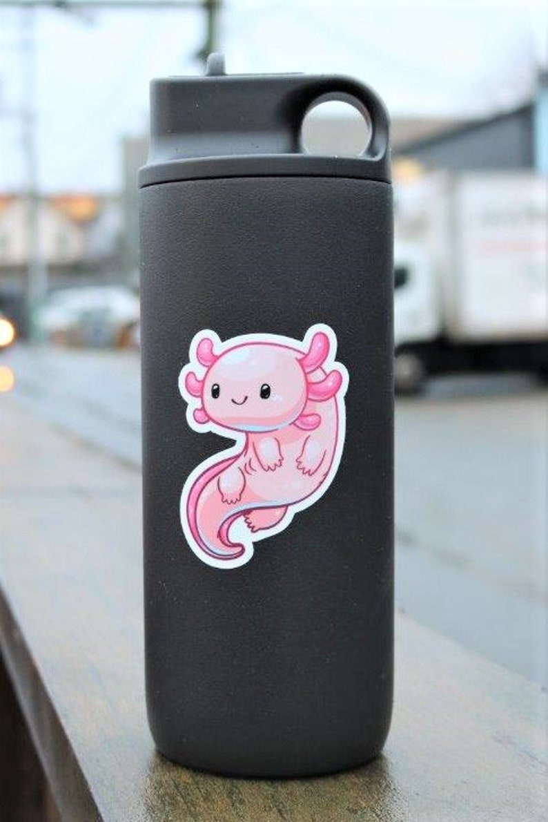 Pink Axolotl Sticker Cute Animal Stickers Waterproof - Etsy