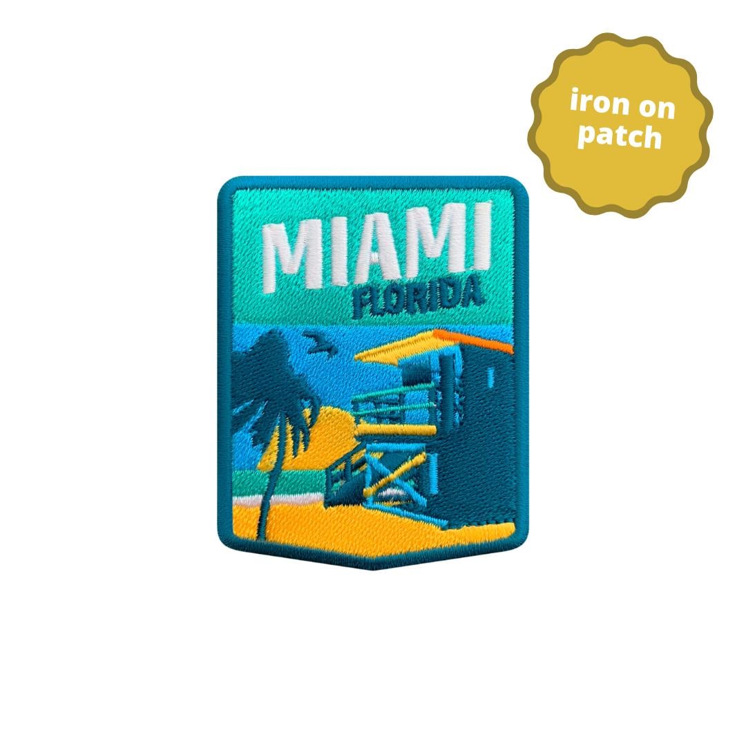 Miami Florida USA Iron on Embroidered Patch, Travel Patches - Etsy