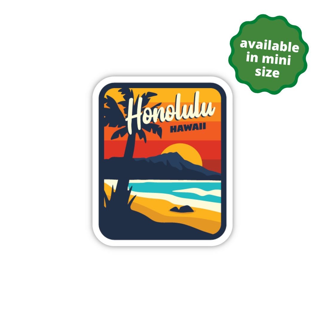 Honolulu Hawaii Sticker Travel Stickers Waterproof Vinyl - Etsy