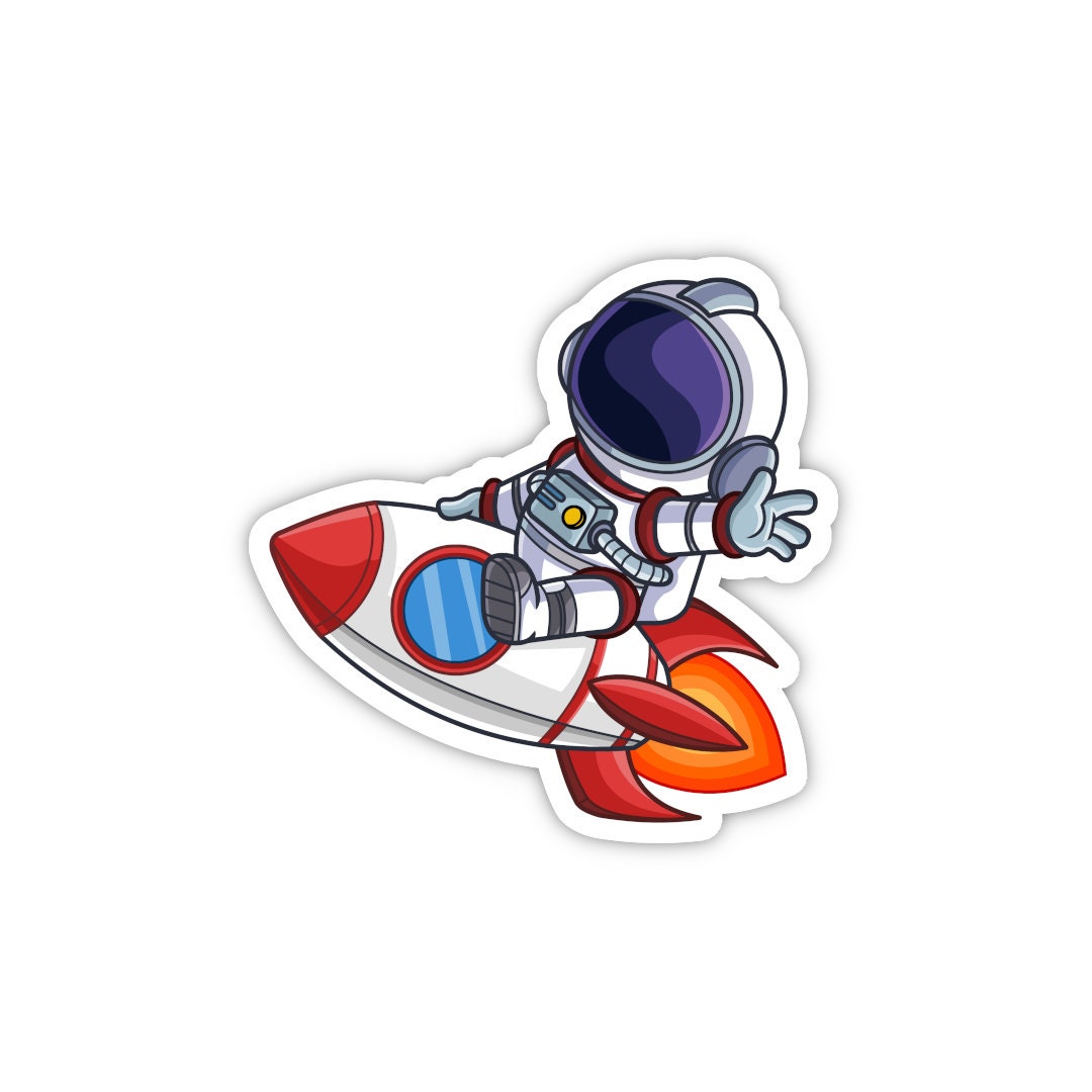 Astronaut & Rocket Sticker, Kids Gifts Outer Space, Solar System ...