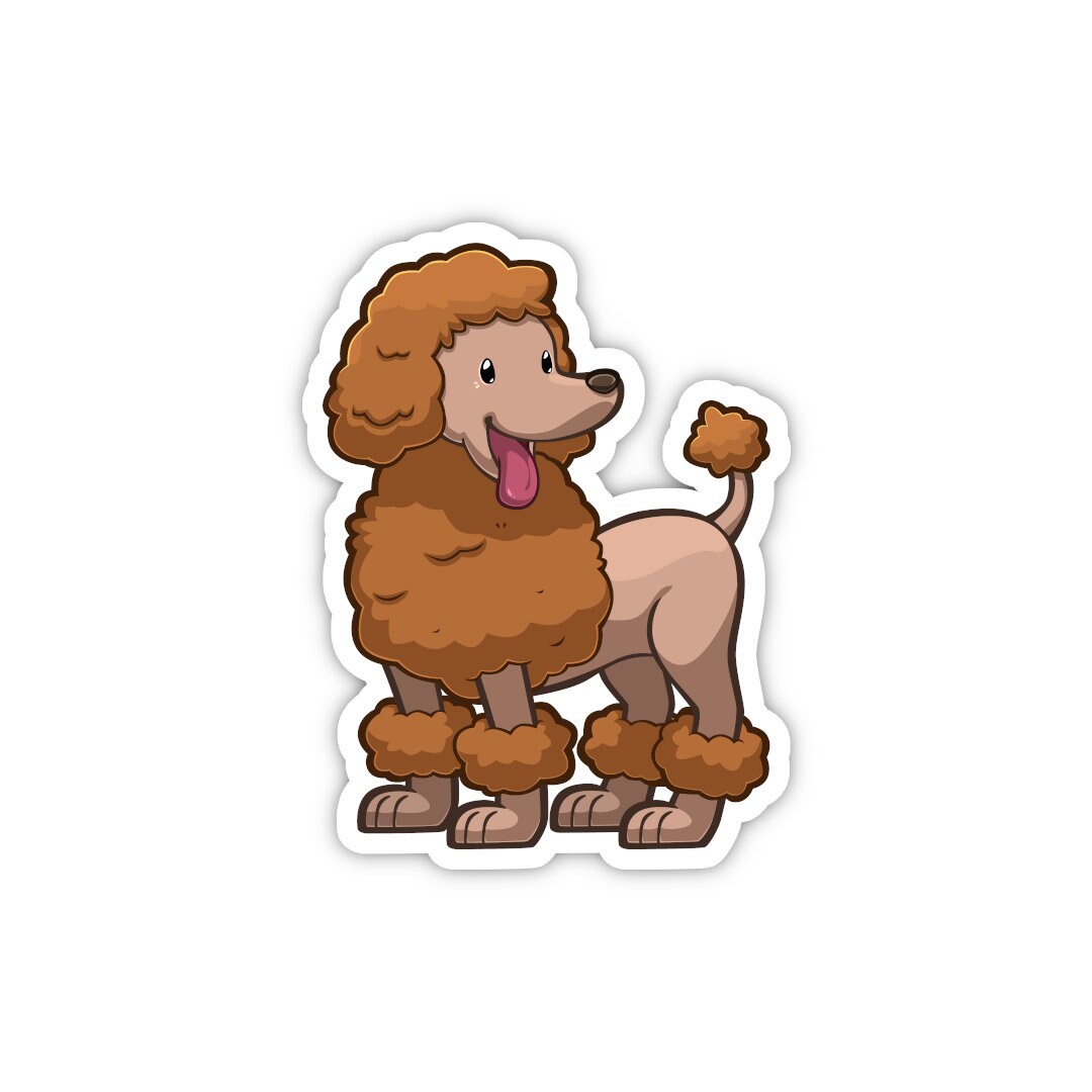 Red Poodle Sticker | Cute Dog Stickers | Waterproof, Vinyl and ...