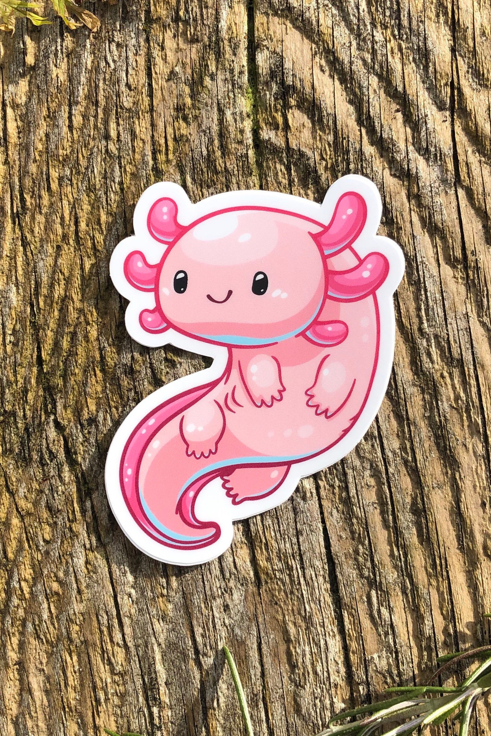 Pink Axolotl Sticker Cute Animal Stickers Waterproof - Etsy