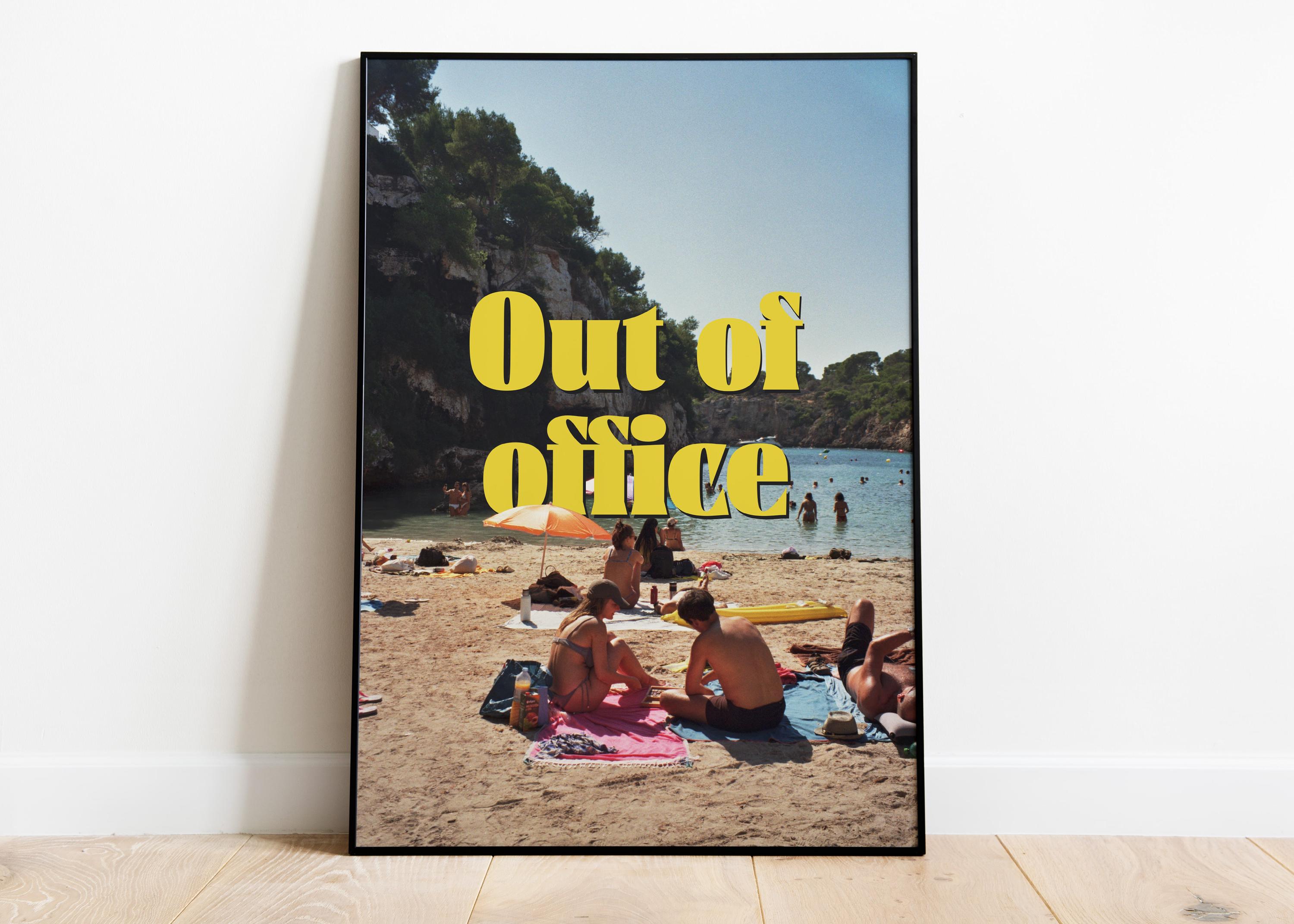 Out of Office Quote, Vintage Summer Print, Beach Vacation Poster, Film ...