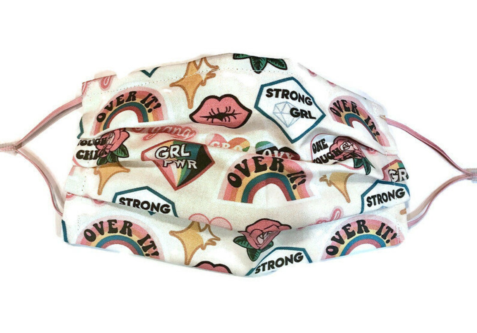 Girl Power Face Mask / 100% Cotton / Adjustable Elastic & Nose - Etsy