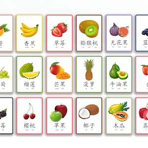 Chinese Fruits Flashcards | Printable Simplified Mandarin Fruit ...