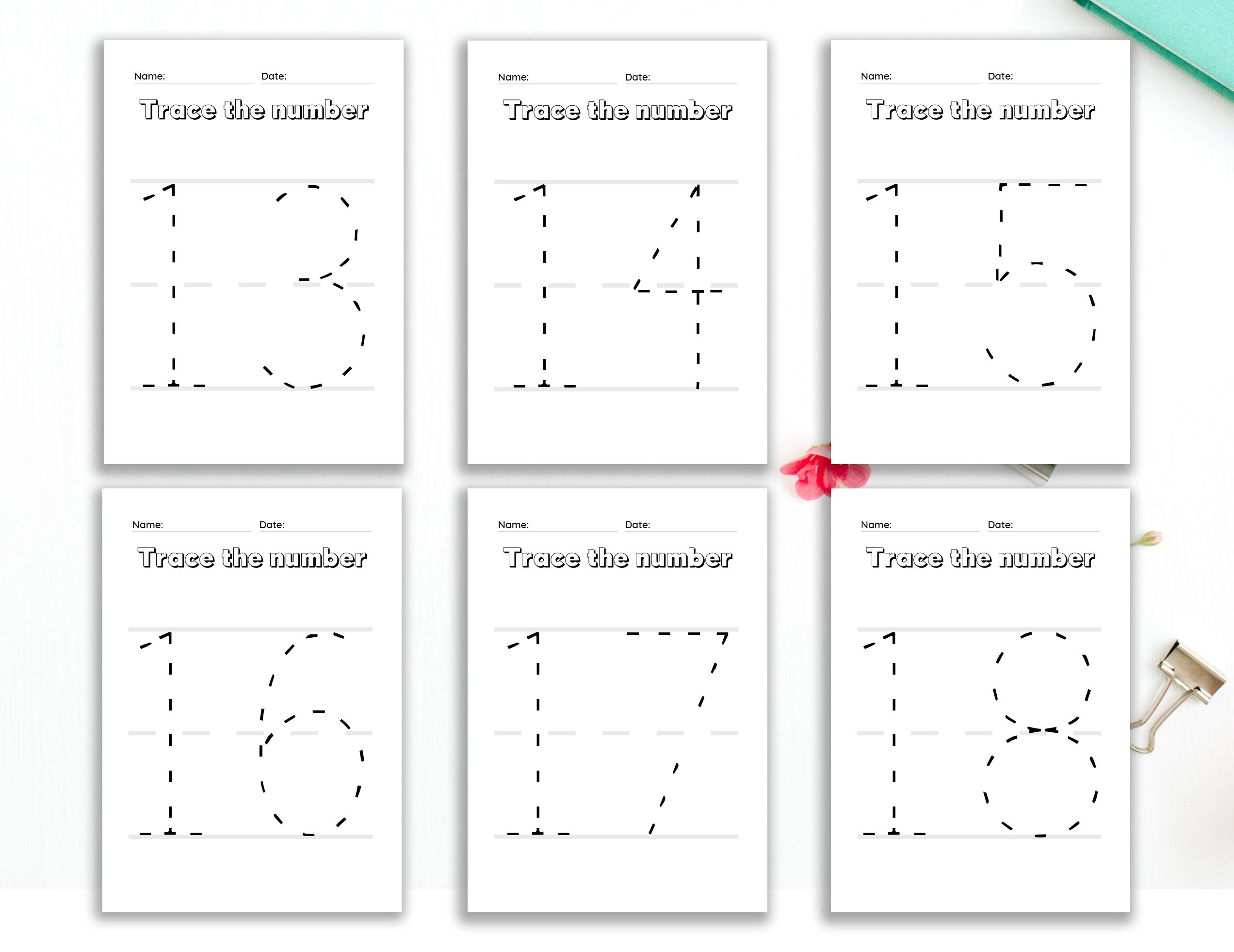 Printable Large Trace the Number Worksheet Tracing Numbers - Etsy UK