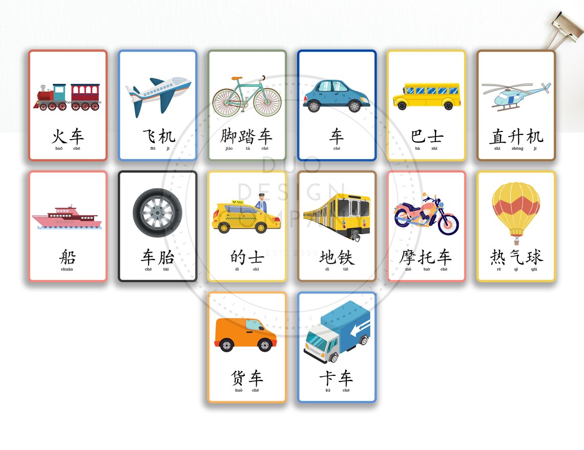 Chinese Transport Flashcards Simplified Mandarin Transport Flashcards ...