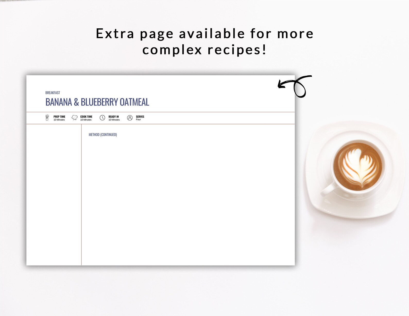 Editable Printable Recipe Template | Landscape Recipe Template | Recipe ...