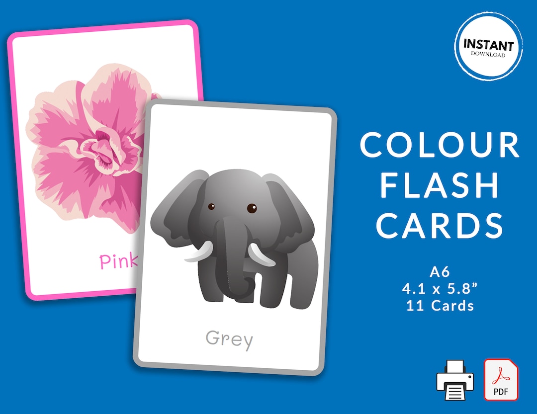 Printable Colour Flash Cards | 11 Animal Colour Flash Cards for ...
