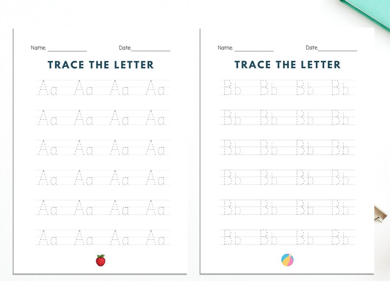 Printable 26 Page Alphabet Tracing Worksheet Letter Tracing - Etsy UK