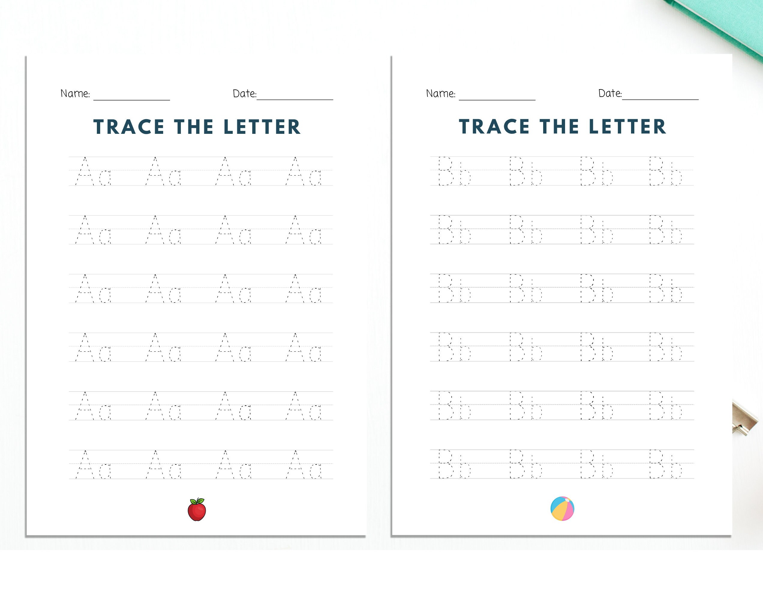 Printable 26 Page Alphabet Tracing Worksheet Letter Tracing - Etsy UK