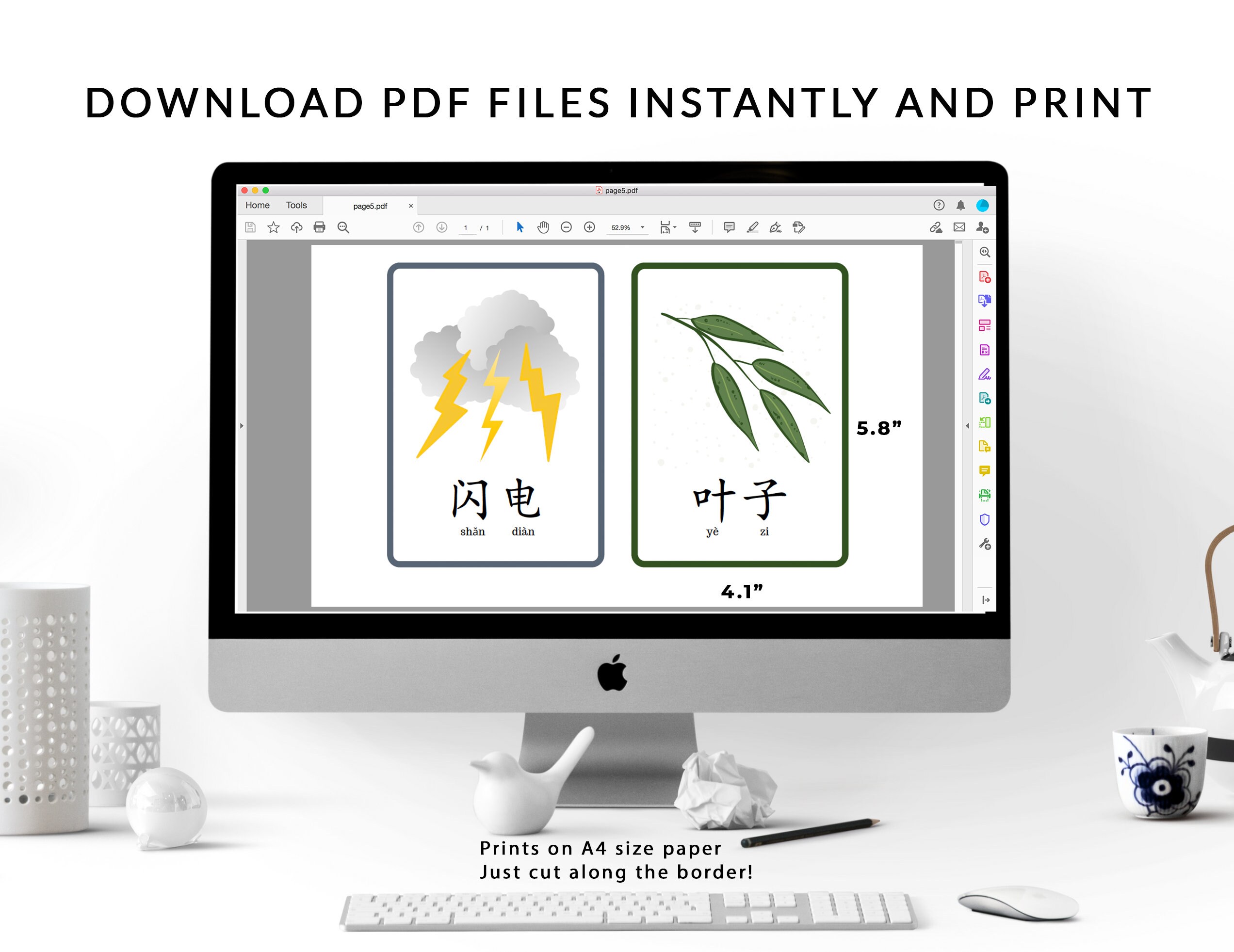 Nature Flashcards in Chinese Printable Nature Flashcards in Mandarin ...