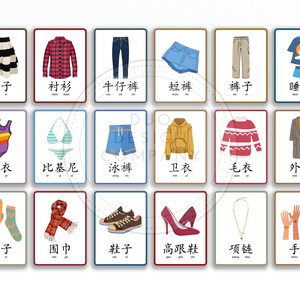 Chinese Clothing Flashcards | Simplified Mandarin Clothing and ...