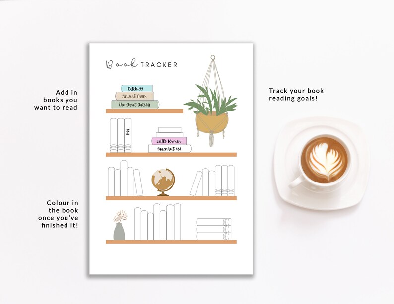 Bookshelf Reading Tracker | Printable Book Reading Tracker | Printable ...