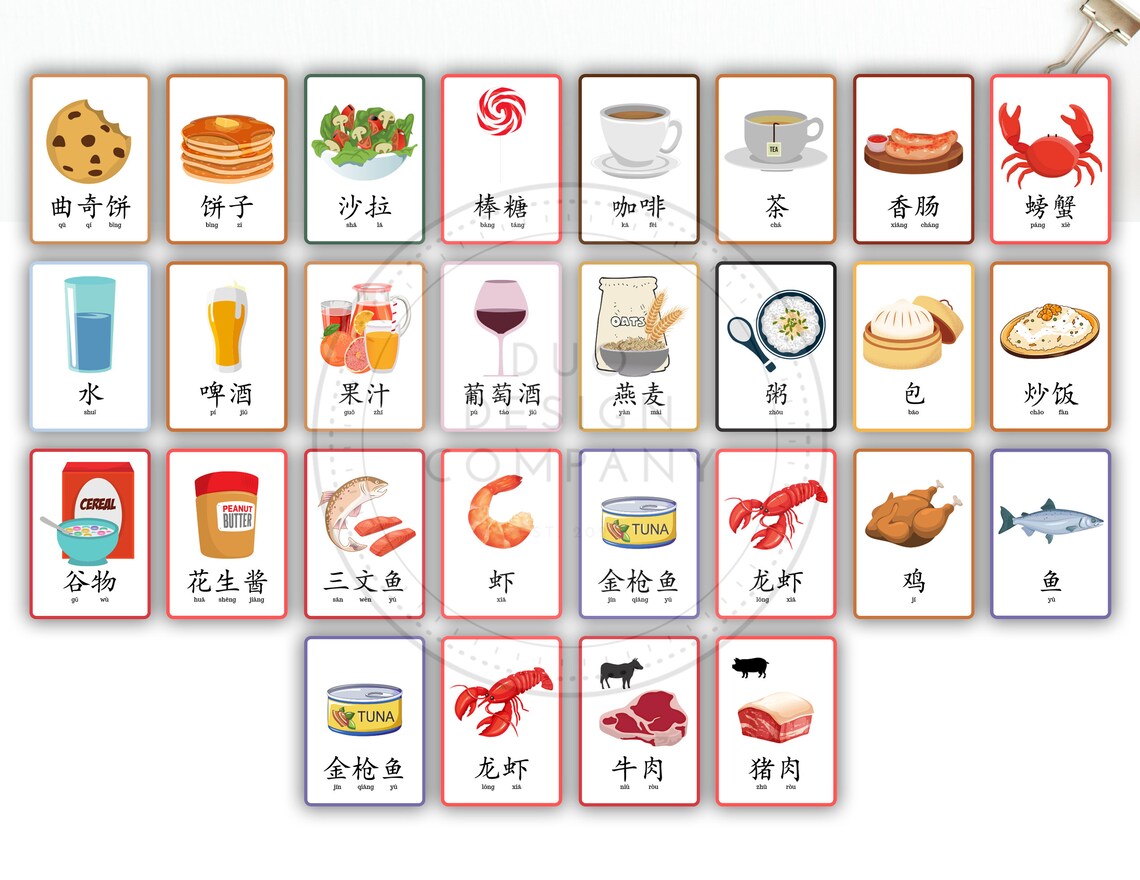 Chinese Food and Drink Flashcards Food Drink Flashcards in - Etsy UK