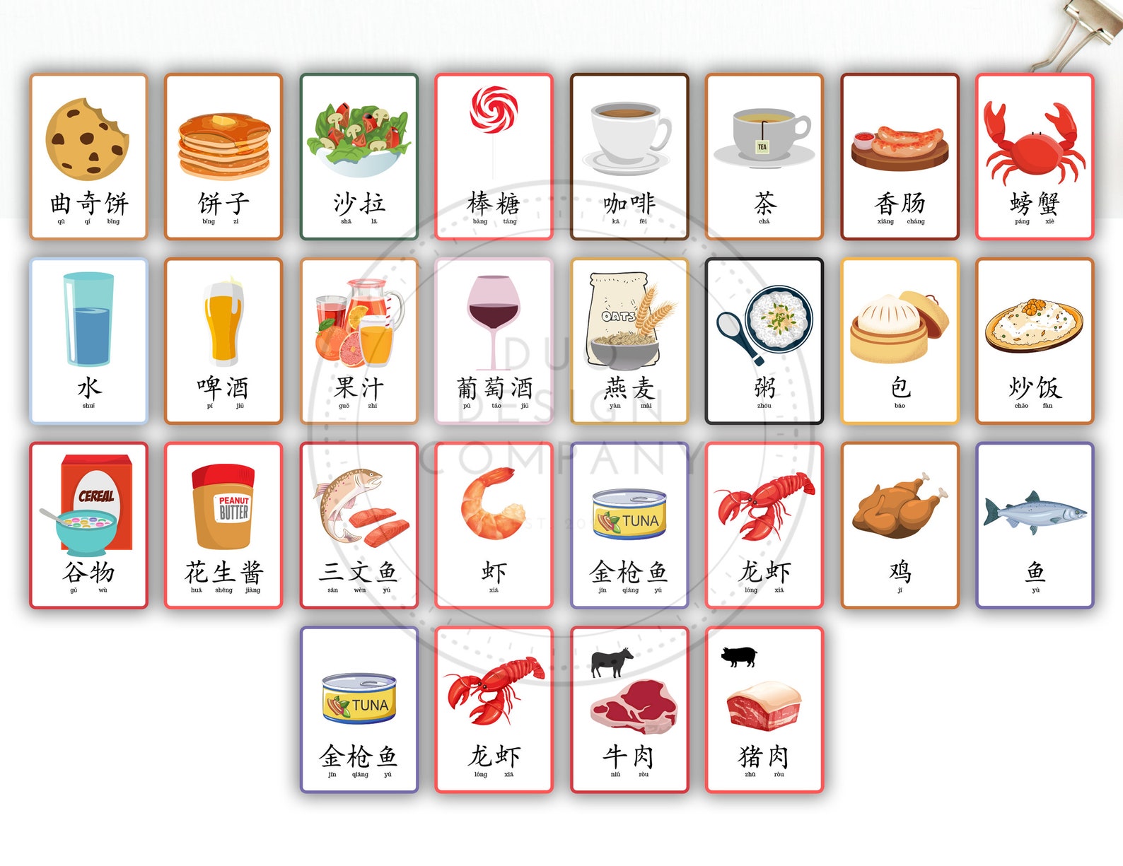 Chinese Food and Drink Flashcards | Food Drink Flashcards in Simplified ...