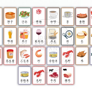Chinese Food and Drink Flashcards | Food Drink Flashcards in Simplified ...