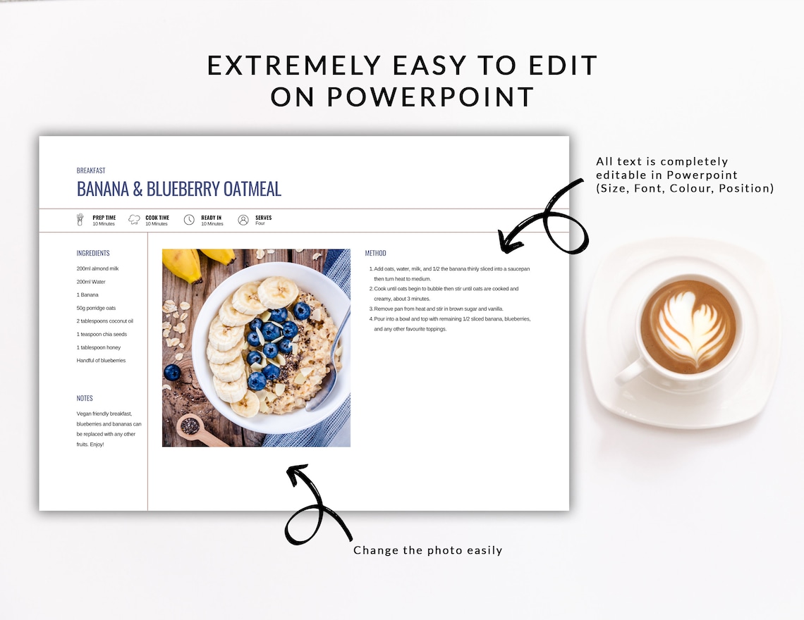 Editable Printable Recipe Template | Landscape Recipe Template | Recipe ...