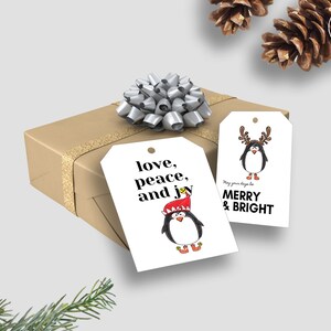 Printable Christmas Gift Tags | Penguin Christmas Tags | Set of 4 ...