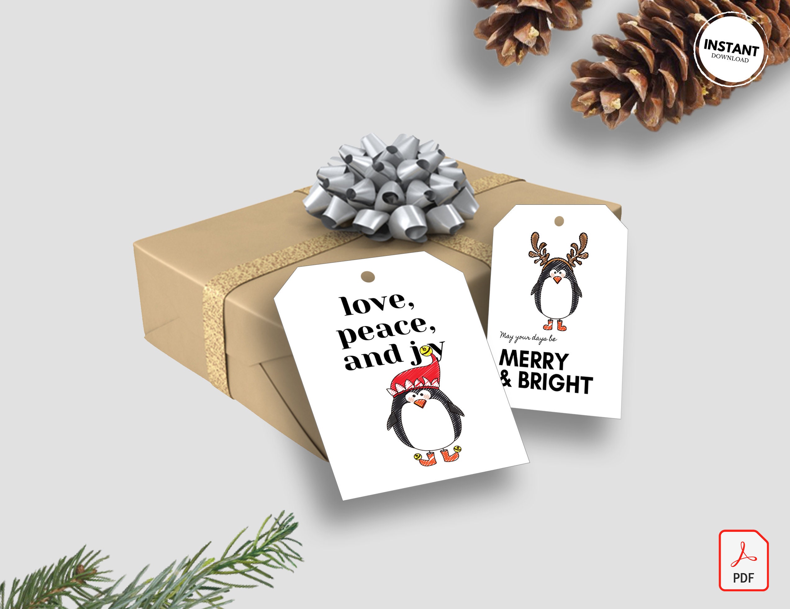 Printable Christmas Gift Tags Penguin Christmas Tags Set - Etsy UK