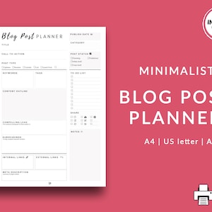 Printable Blog Post Planner | How to Plan A Blog | Minimalist Blog ...