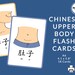 Chinese Upper Body Flash Cards | Printable Mandarin Body Parts Flash ...