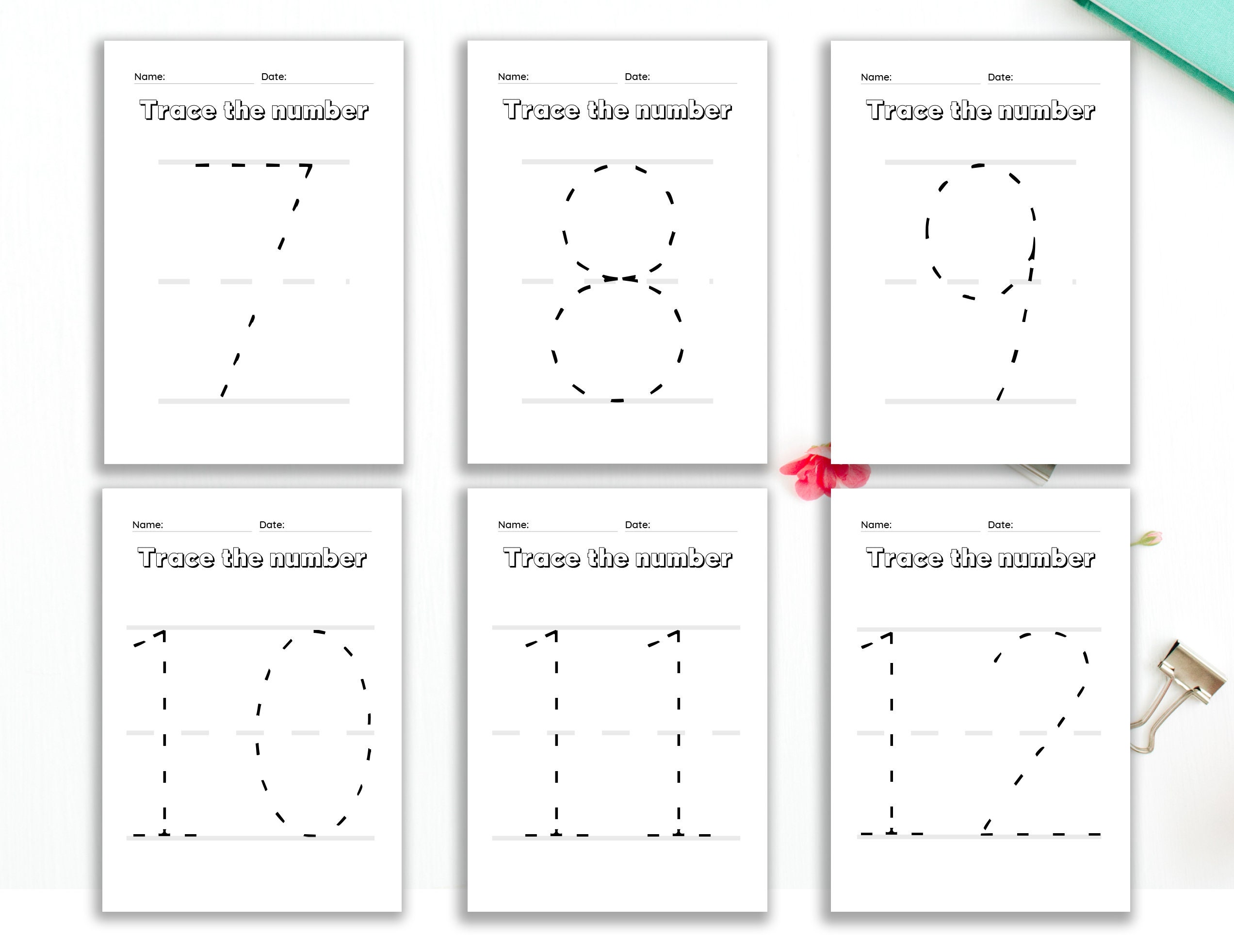 Printable Large Trace the Number Worksheet Tracing Numbers - Etsy UK
