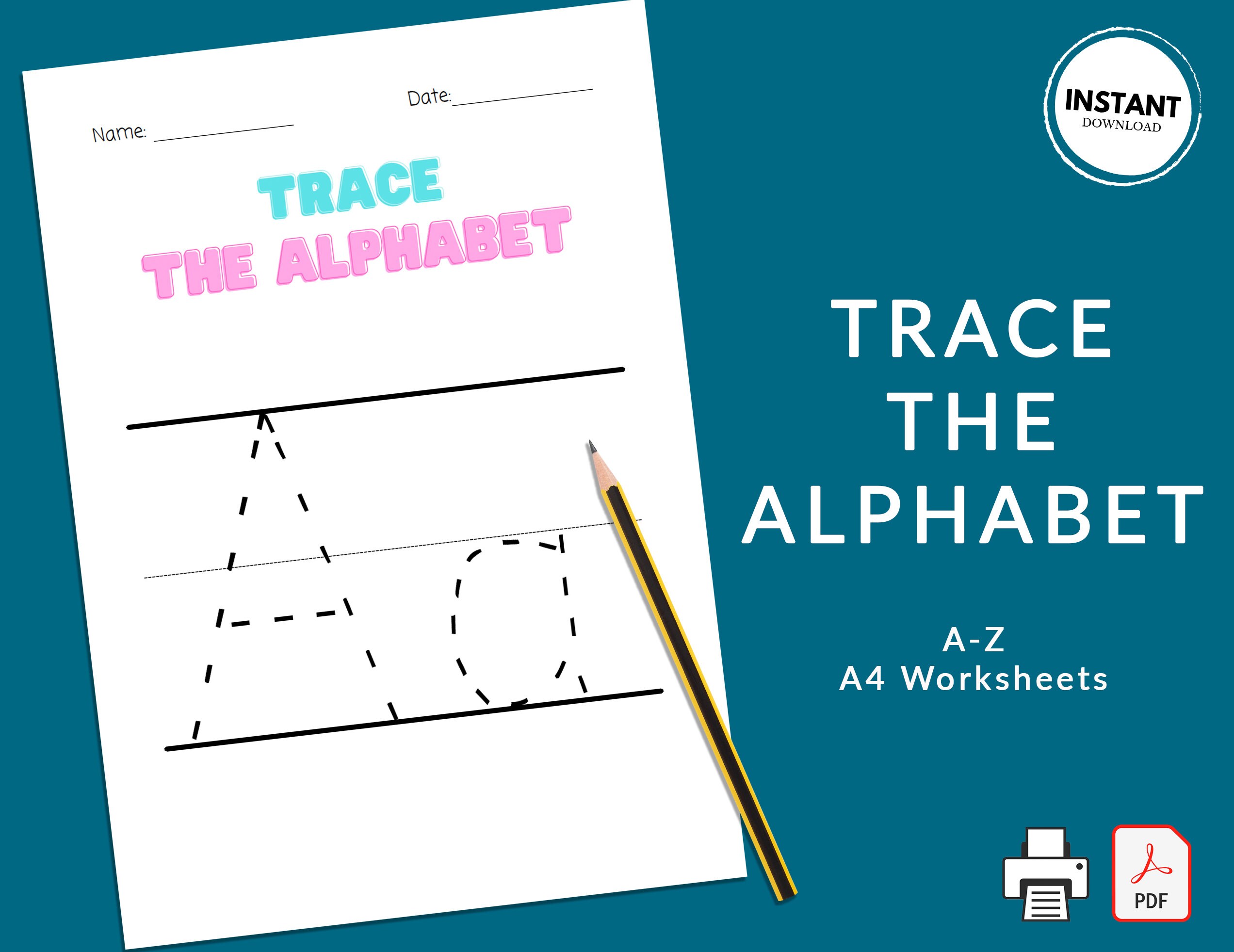 Printable Large Alphabet Tracing | Learn the Alphabet Tracing ...