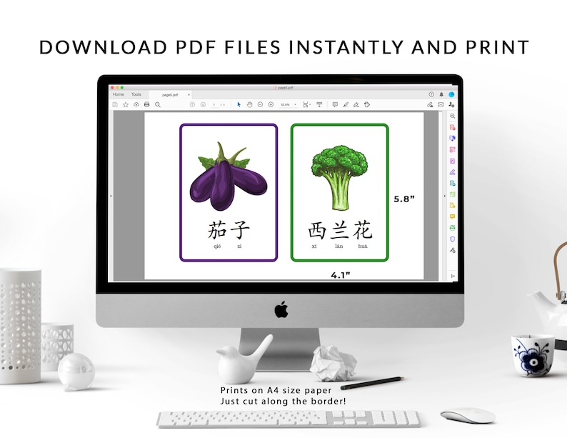 Chinese Vegetable Flashcards Simplified Mandarin Vegetable Flashcards ...