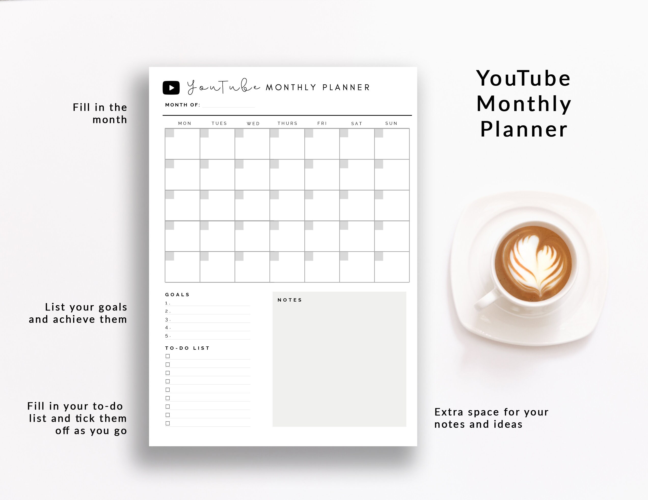 Youtube Planner Printable Youtube Organiser How to Plan | Etsy UK