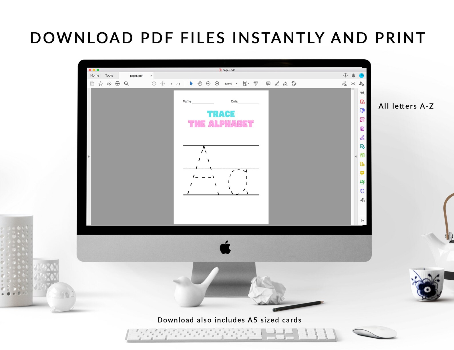 Printable Large Alphabet Tracing Learn the Alphabet Tracing Alphabet ...
