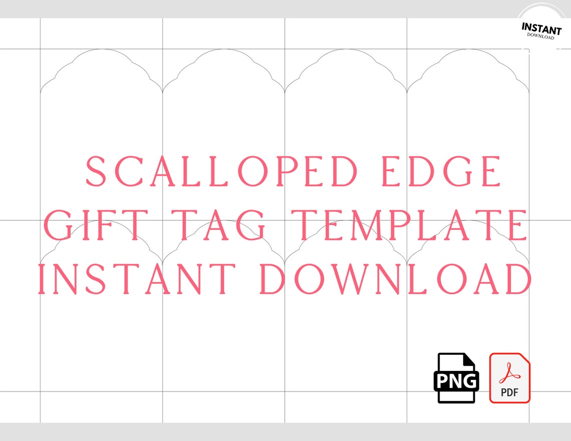 Blank Gift Tag Template | Scalloped Edge Gift Tag Template | Editable ...