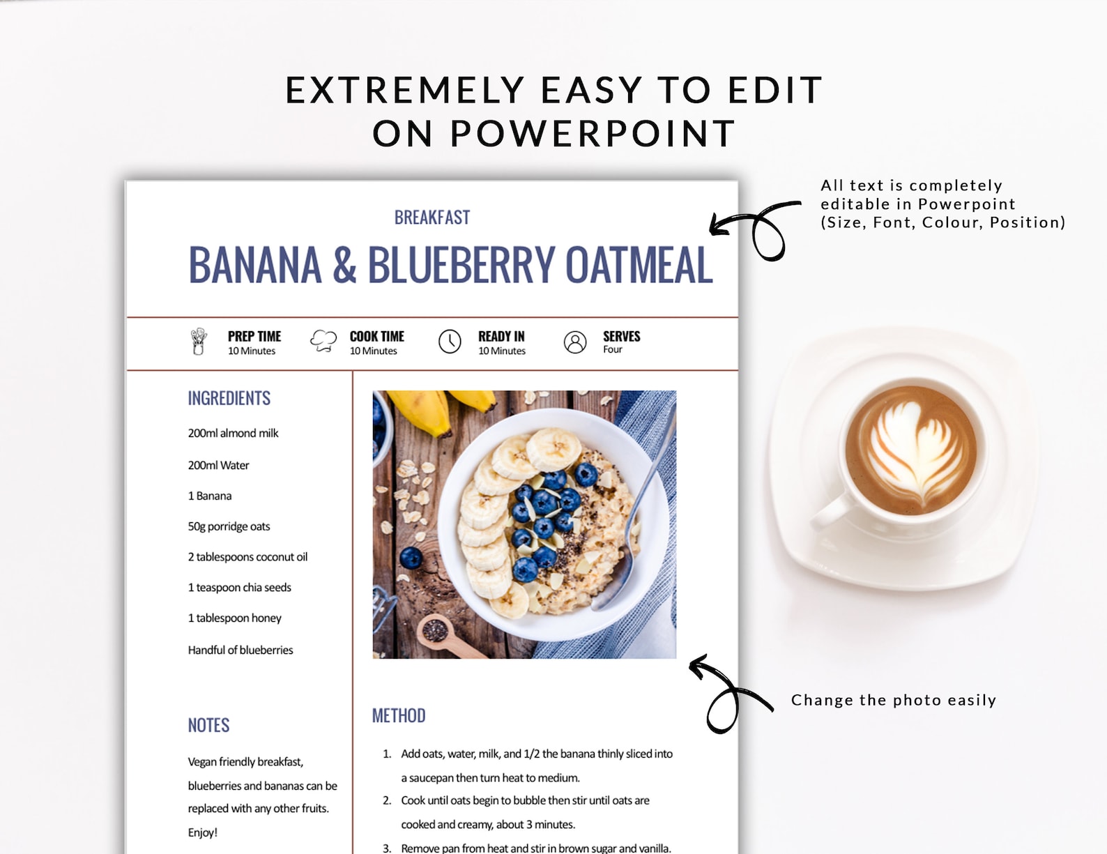 Editable Recipe Template | Recipe Card Template | Microsoft Powerpoint ...