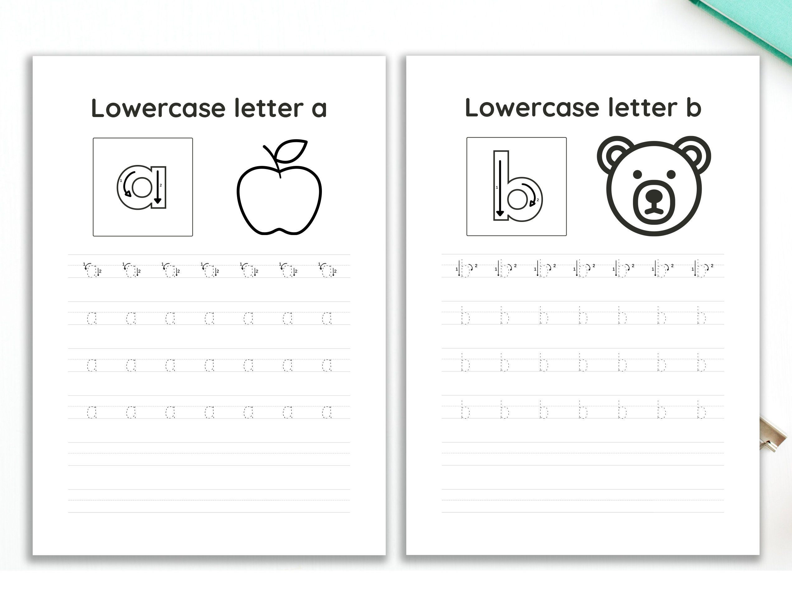 Lowercase Alphabet Tracing Worksheet Printable Alphabet | Etsy