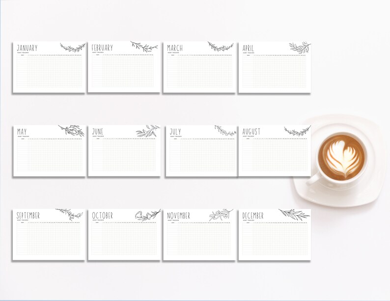 Printable Year in Pixels | Habit Tracker | Habit Log | Goal Tracker ...