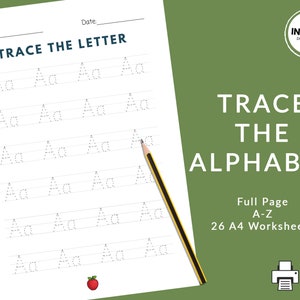 Printable 26 Page Alphabet Tracing Worksheet | Letter Tracing Worksheet ...