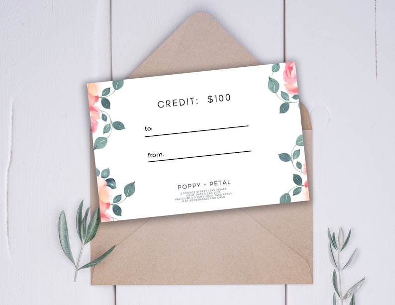 Editable Gift Voucher | Printable Gift Certificate | Gift Card Template ...