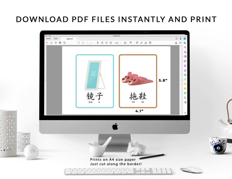 Printable Bedroom Vocabulary Flashcards in Chinese | Bedroom Vocabulary ...