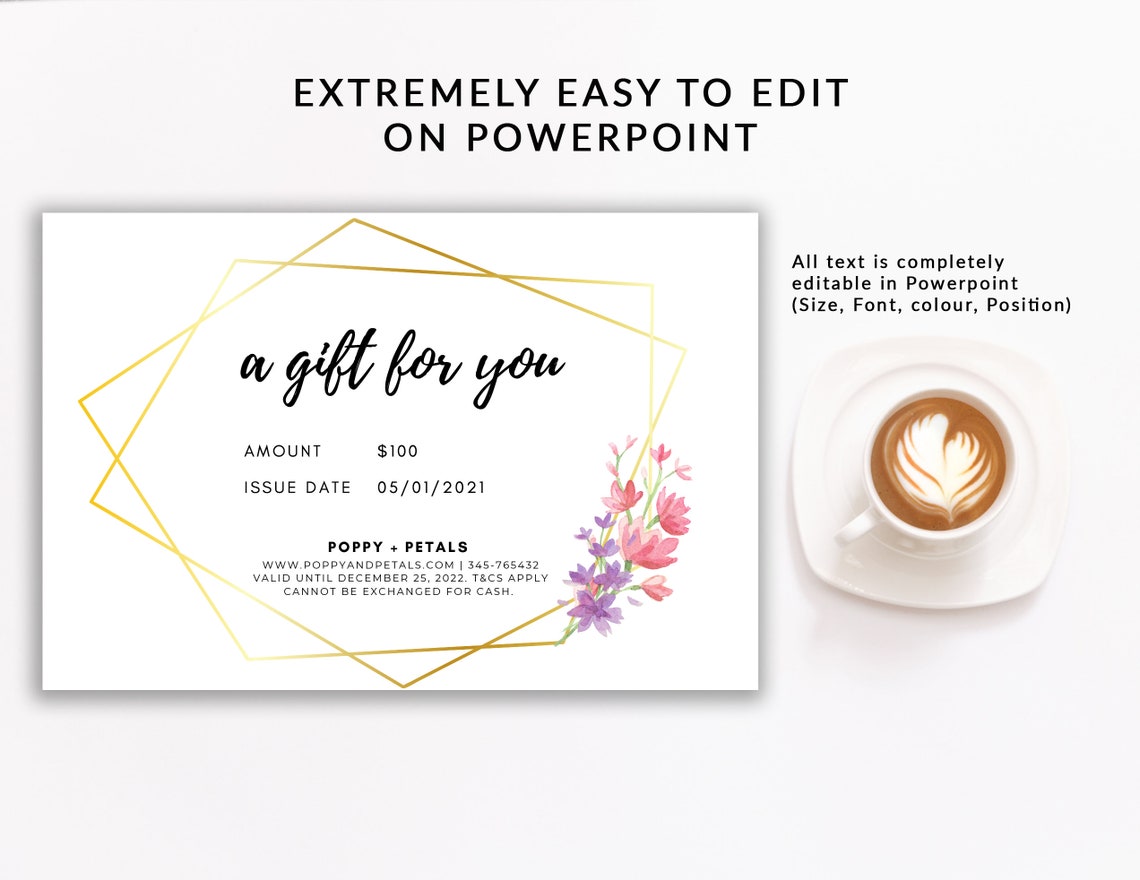 Editable Gift Certificate Template | Printable Gift Voucher Template ...