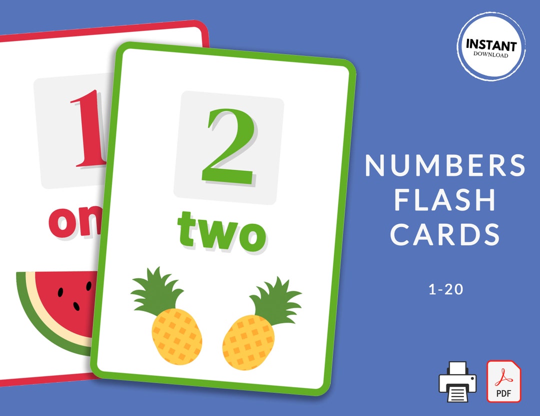 Numbers Flash Cards | Printable 1-20 Flash Card Set | Colourful Number ...