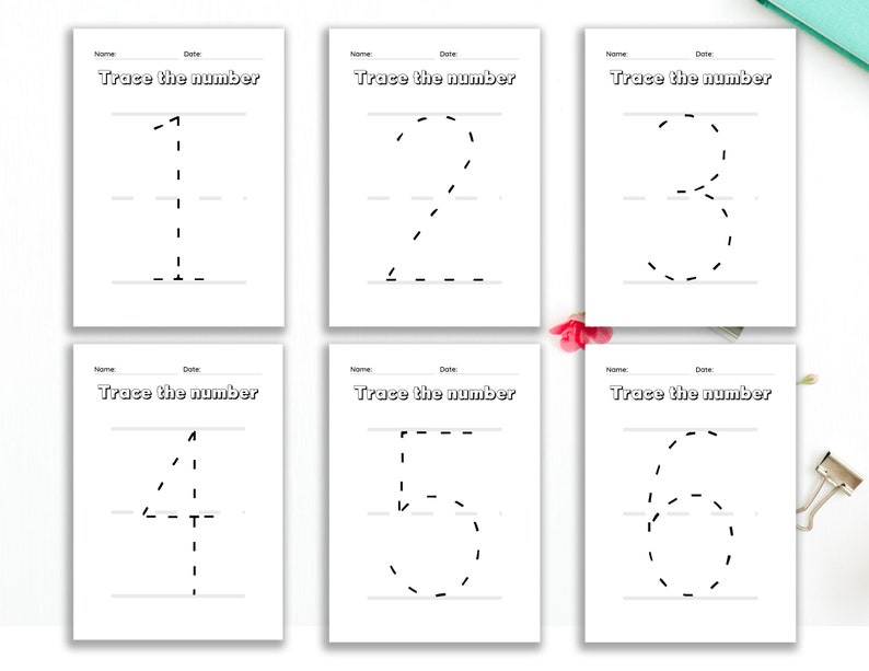 Printable Large Trace the Number Worksheet Tracing Numbers - Etsy UK