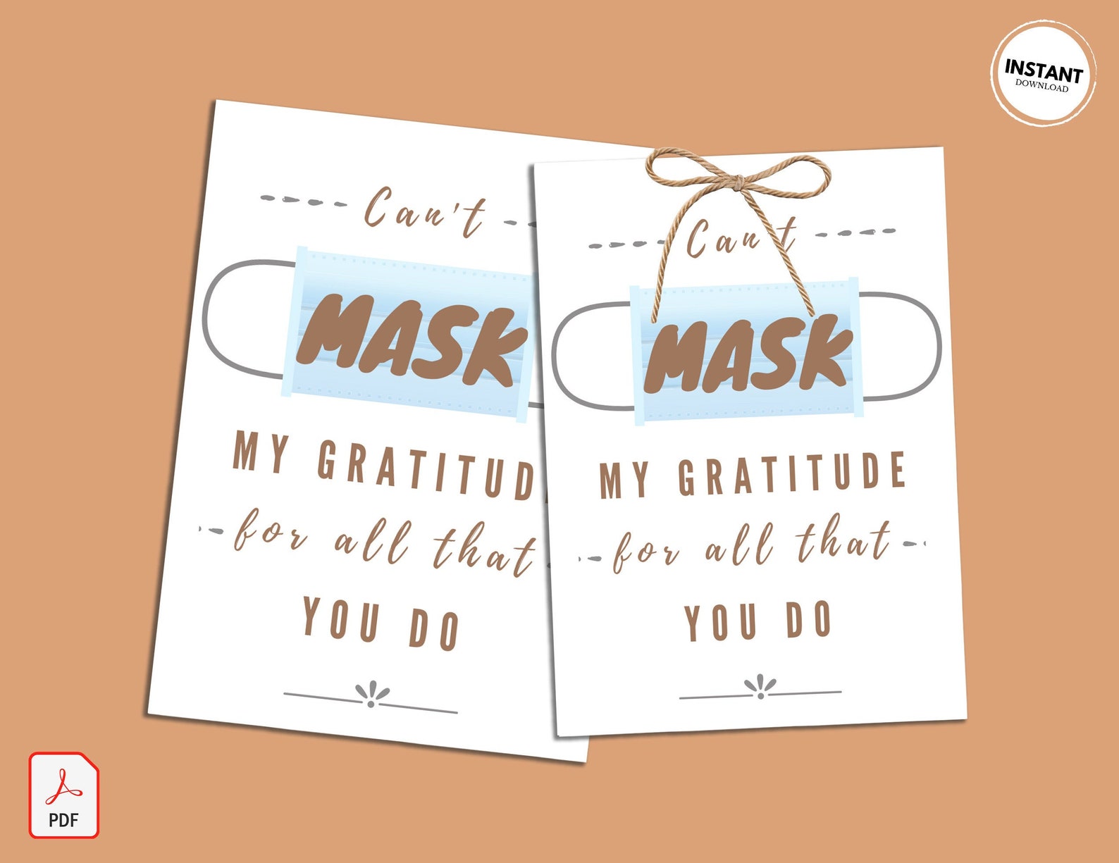 Printable Thank You Gift Tag | Can't Mask My Gratitude for All That You ...