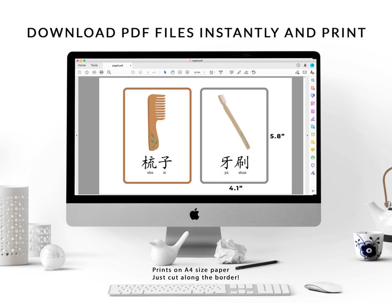 Bathroom Flashcards in Mandarin Printable Bathroom Vocabulary ...