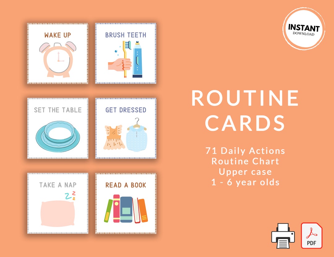 Routine Cards Toddlers | Routine Chart for Kids | Kids Routine Cards ...