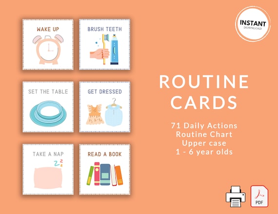 Routine Cards Toddlers Routine Chart for Kids Kids Routine - Etsy