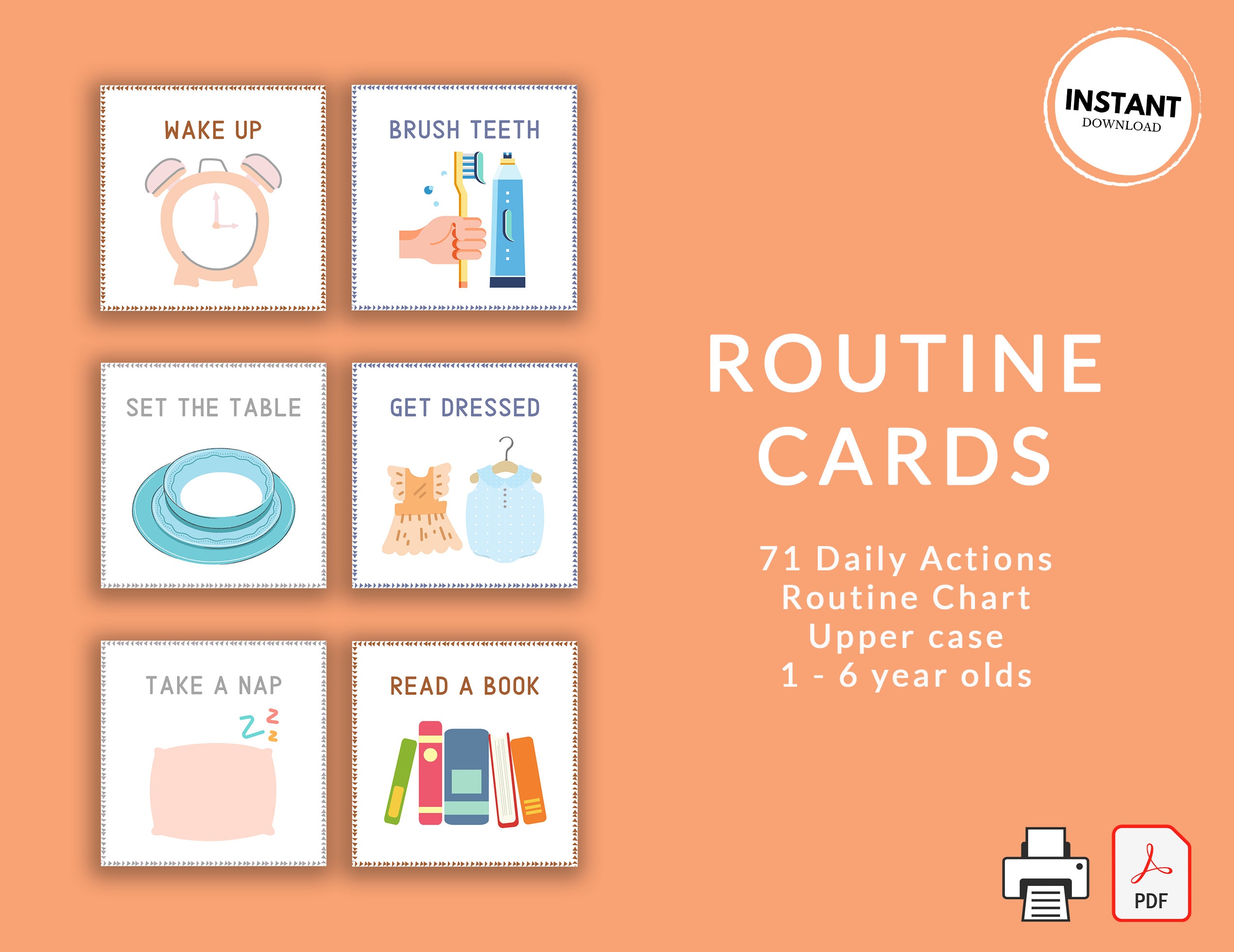 Routine Cards Toddlers Routine Chart for Kids Kids Routine Cards ...