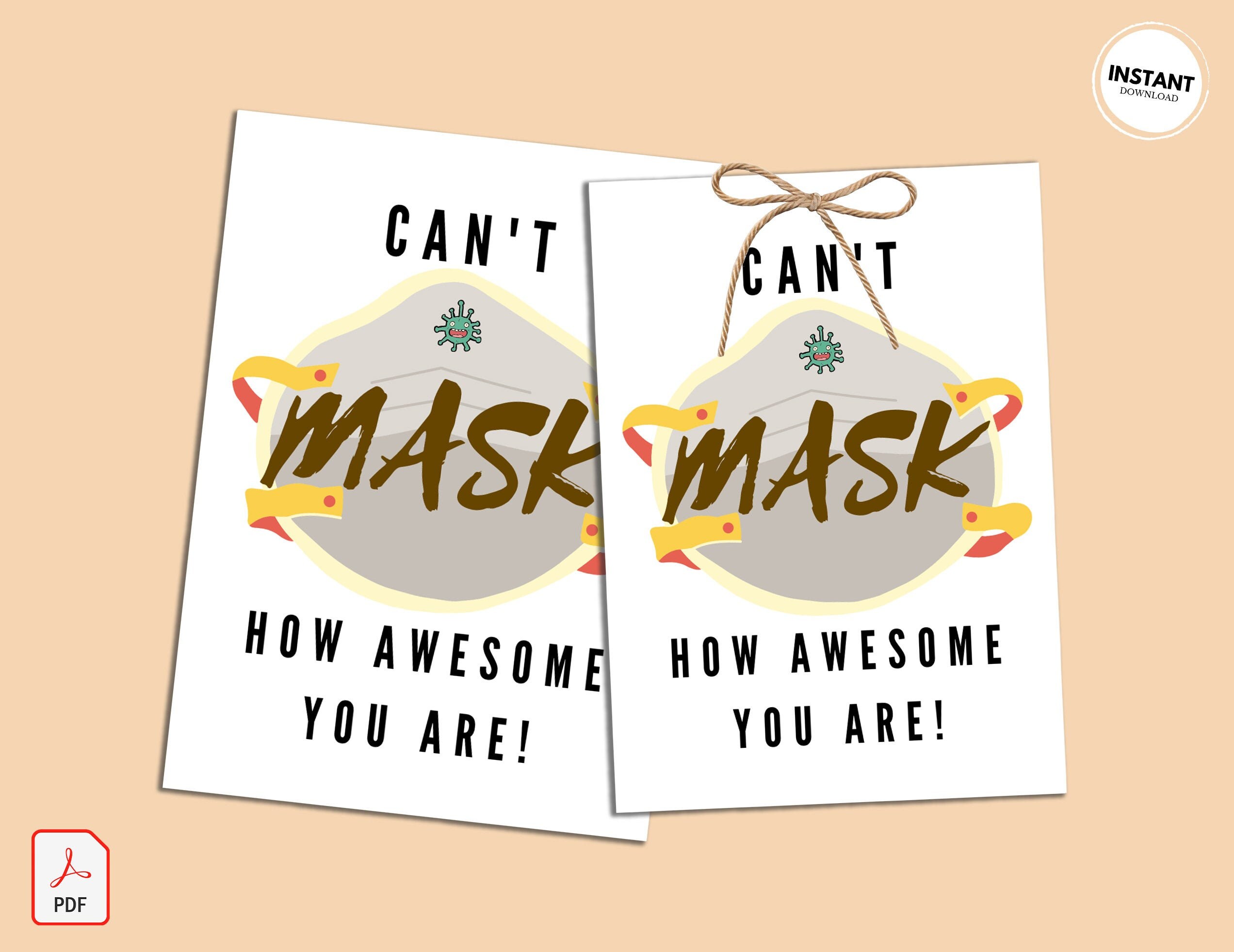Printable Birthday Gift Tag Can't Mask How Awesome You Are Gift Tag ...