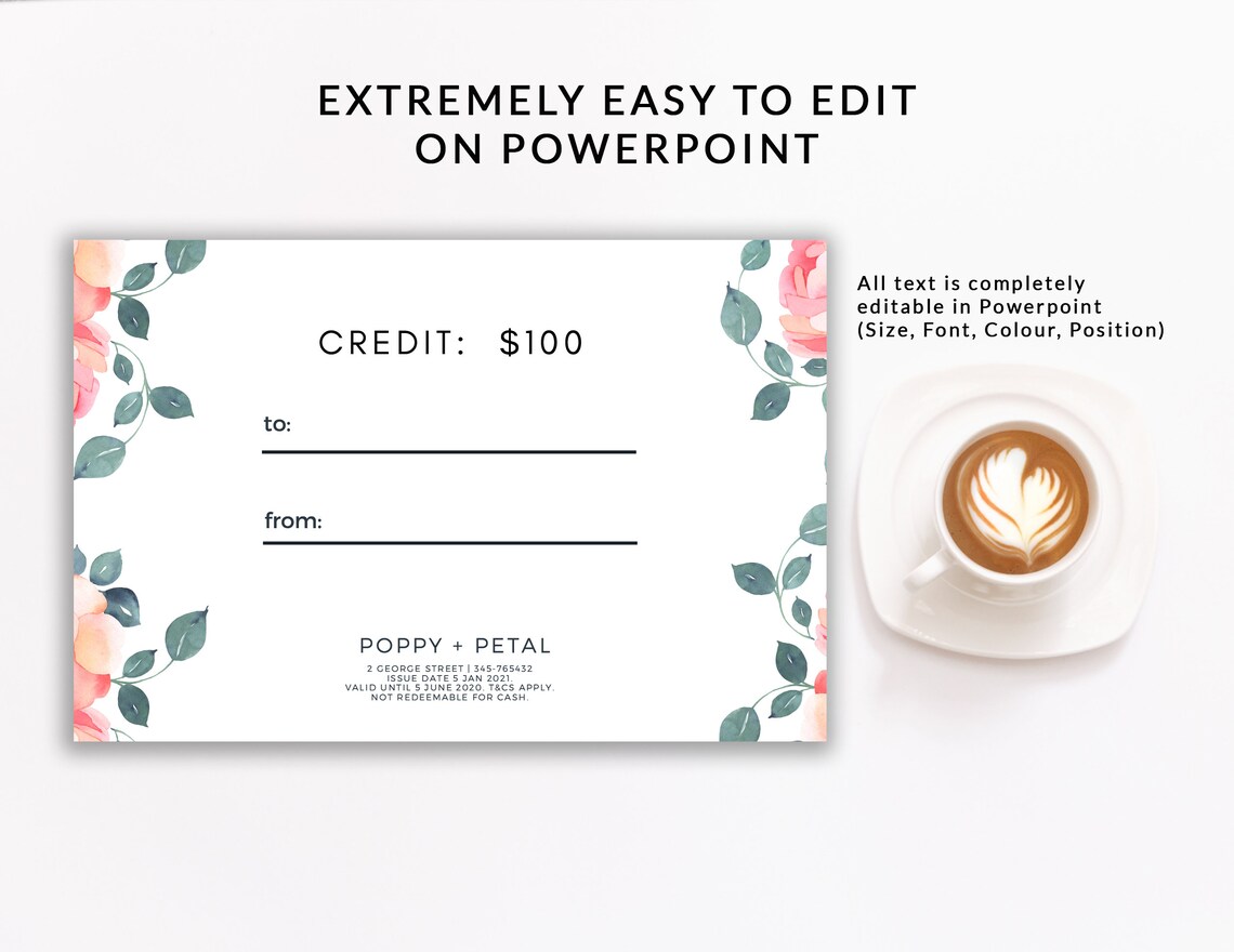 Editable Gift Voucher | Printable Gift Certificate | Gift Card Template ...