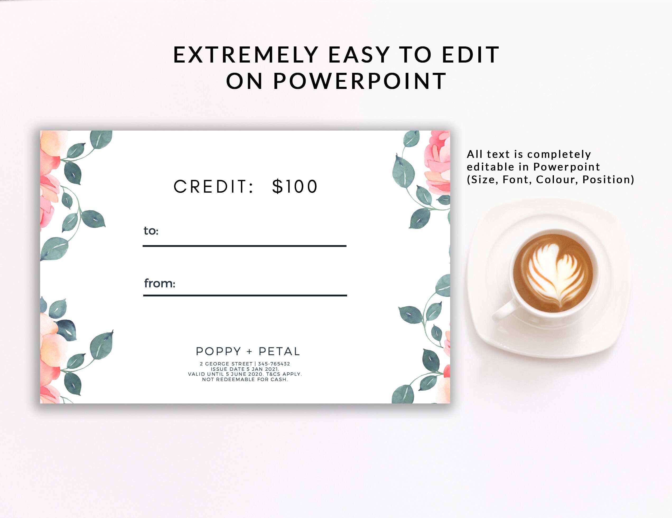 Editable Gift Voucher | Printable Gift Certificate | Gift Card Template ...